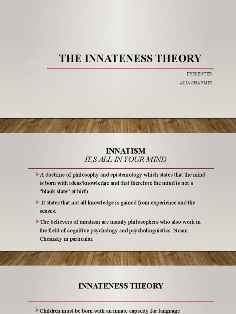 Chomsky's Innateness Theory Explained | PDF | Language Acquisition ...