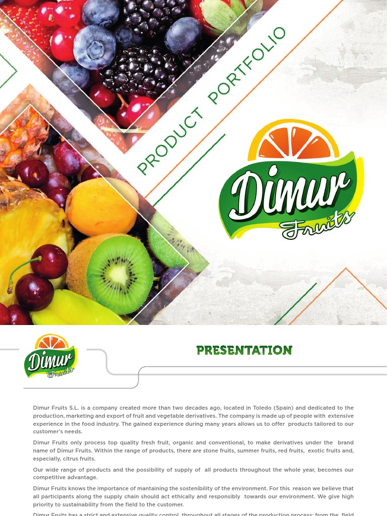 A Comprehensive Catalog of Fruit and Vegetable Products from Dimur ...