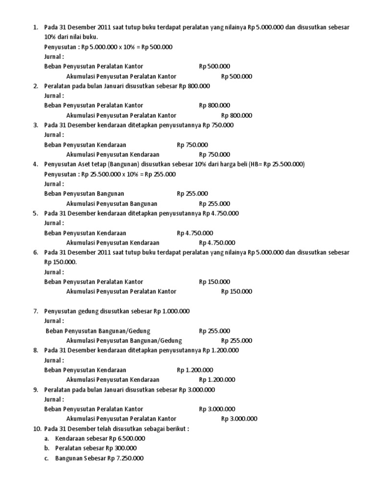 Jurnal Penyesuaian (Aktiva Tetap) | PDF