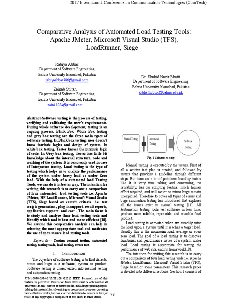 Comparative Analysis of Automated Load Testing Tools: Apache Jmeter ...