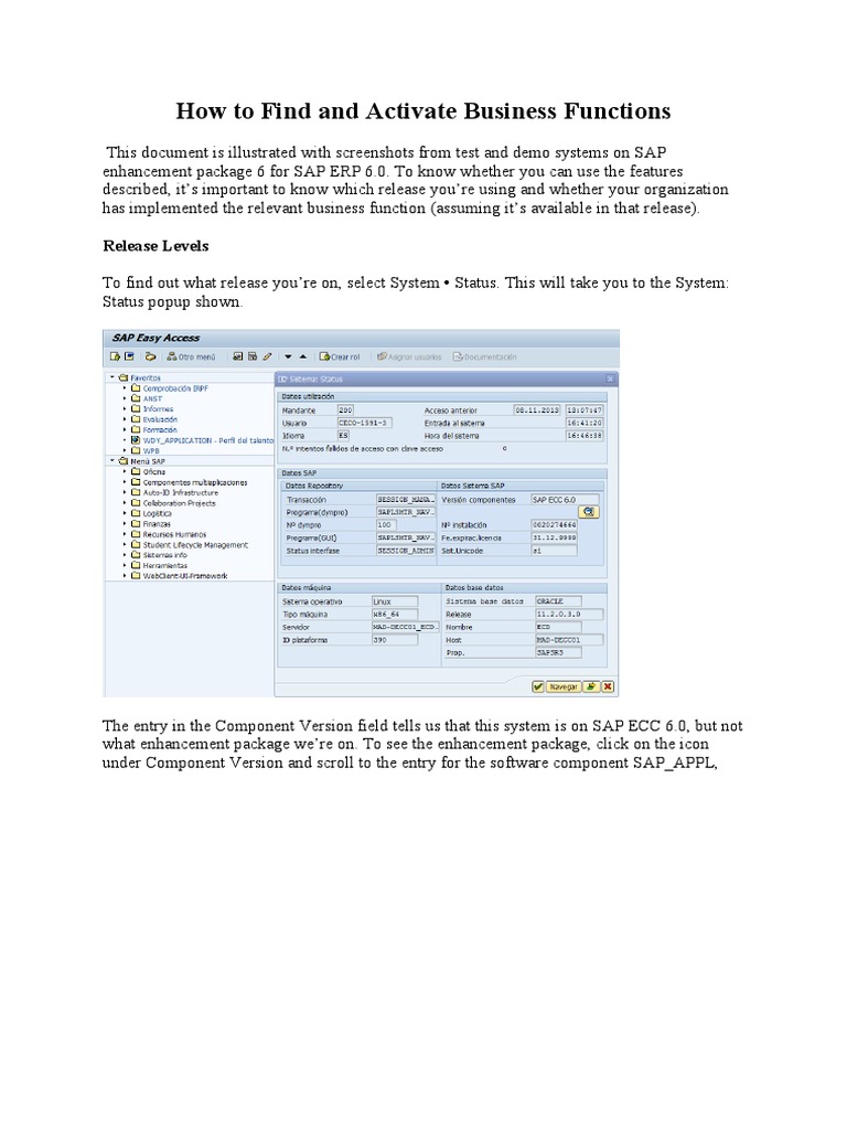 How To Find and Activate Business Functions | PDF | Information ...