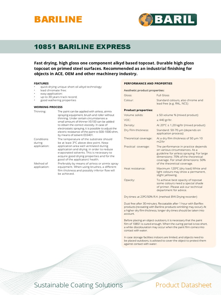 Bariline Express Datasheet en | PDF | Paint | Materials