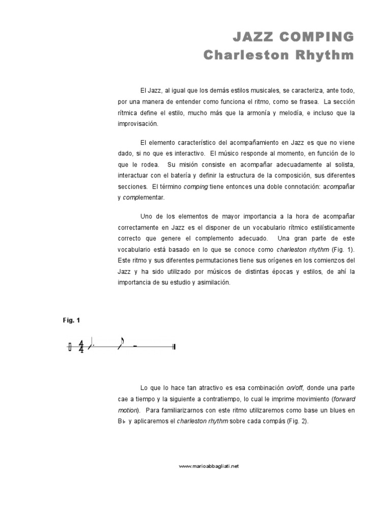 JAZZ COMPING Charleston Rhythm | PDF | Jazz | Ritmo