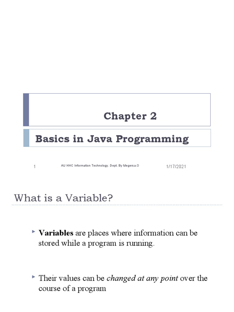 Chapter 2 Basics in Java Programming | PDF | Data Type | Variable (Computer Science)