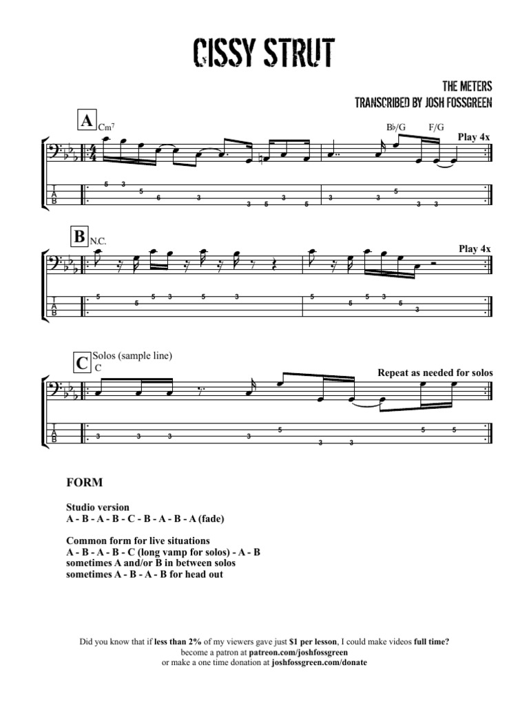 Cissy Strut Bass | PDF