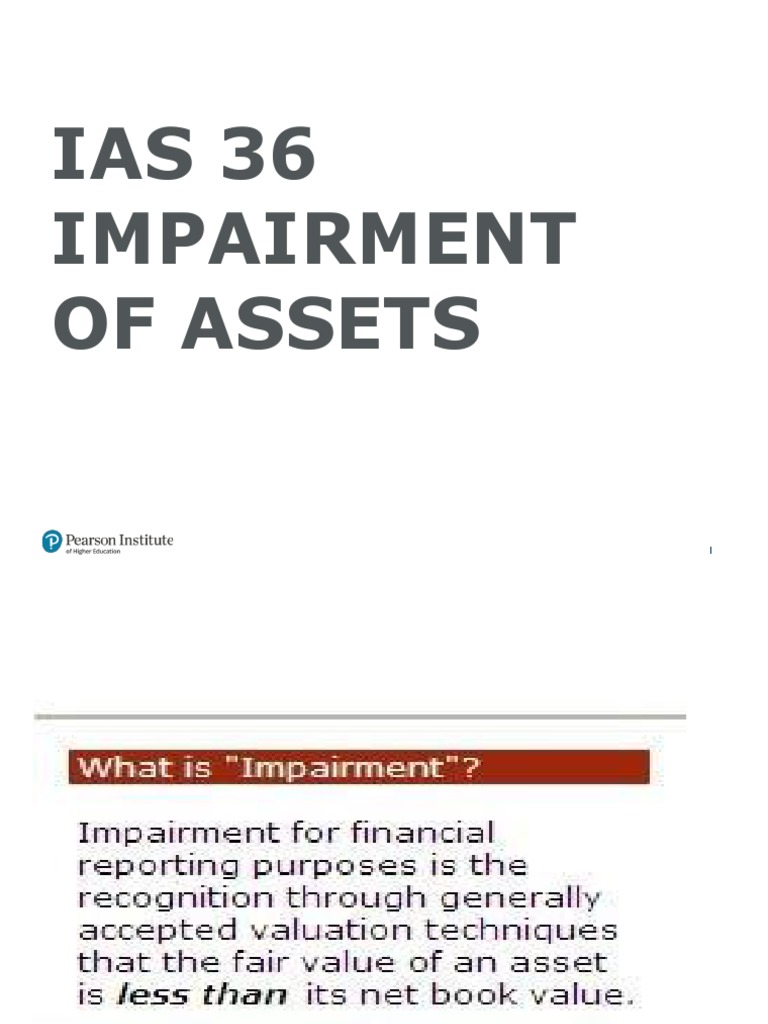 IAS 36 Impairment of Assets | PDF | Goodwill (Accounting) | Discounted ...