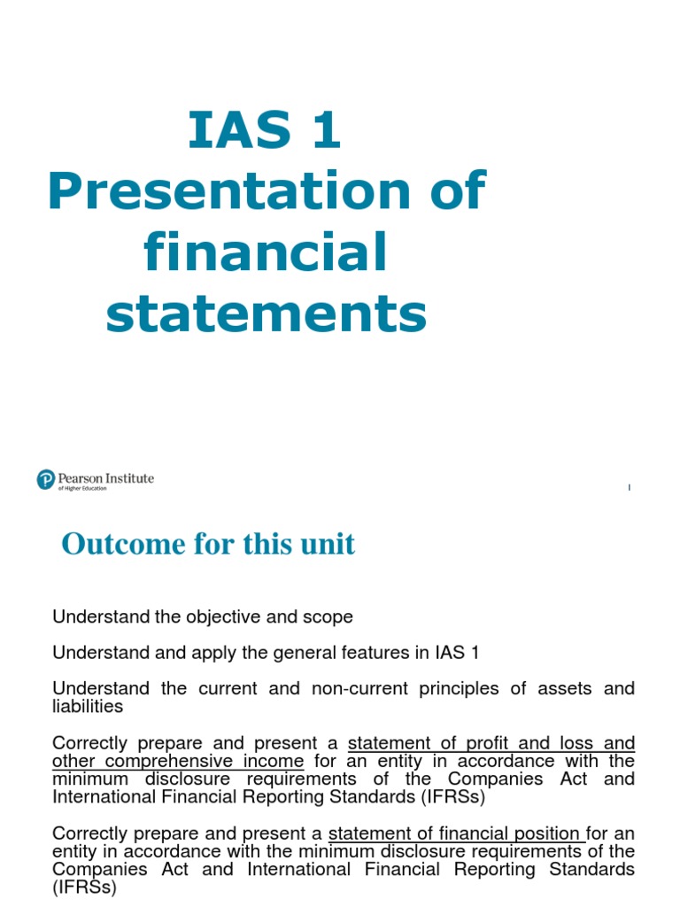 IAS1 Presentation of Financial Statements | PDF | Going Concern ...