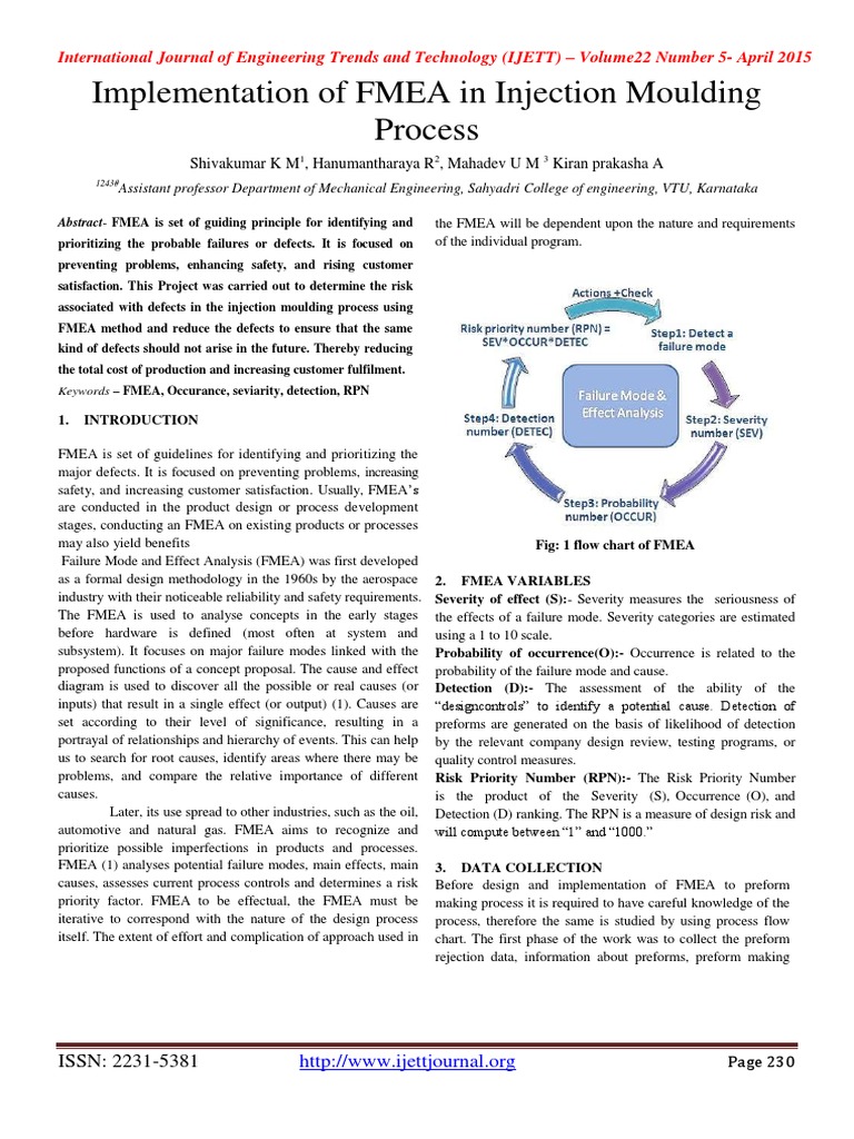 Implementation of FMEA in Injection Moulding Process | PDF | Business