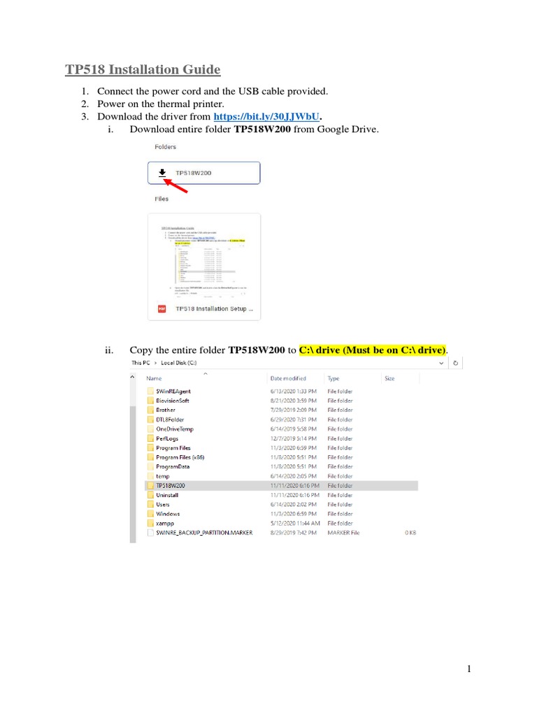 TP518 Thermal Printer Installation Guide | PDF | Computers