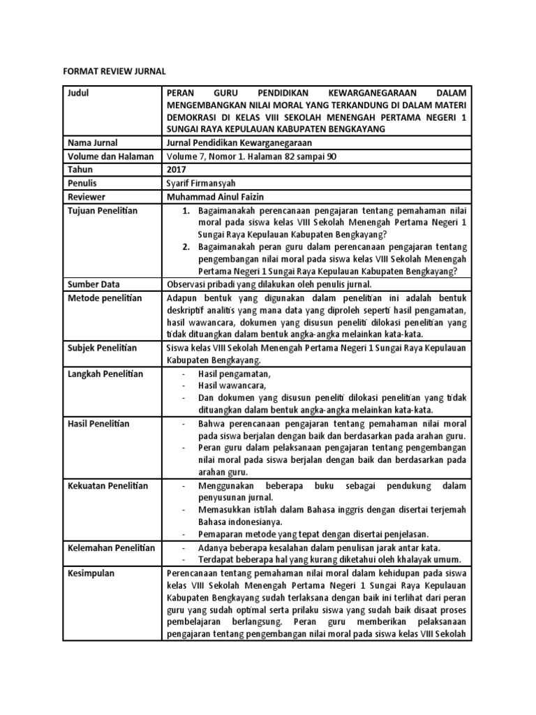 REVIEW JURNAL PPKN | PDF