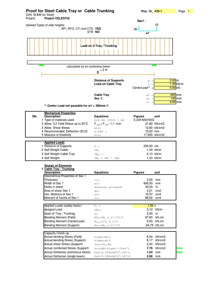 Walkable Cable Trays | PDF | Bending | Buckling