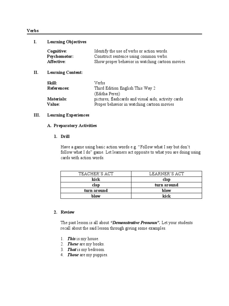 MTB Lesson Plan | PDF | Learning | Cognitive Science