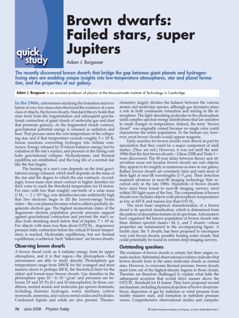 Brown Dwarfs Failed Stars Super Jupiters | PDF | Stars | Sun