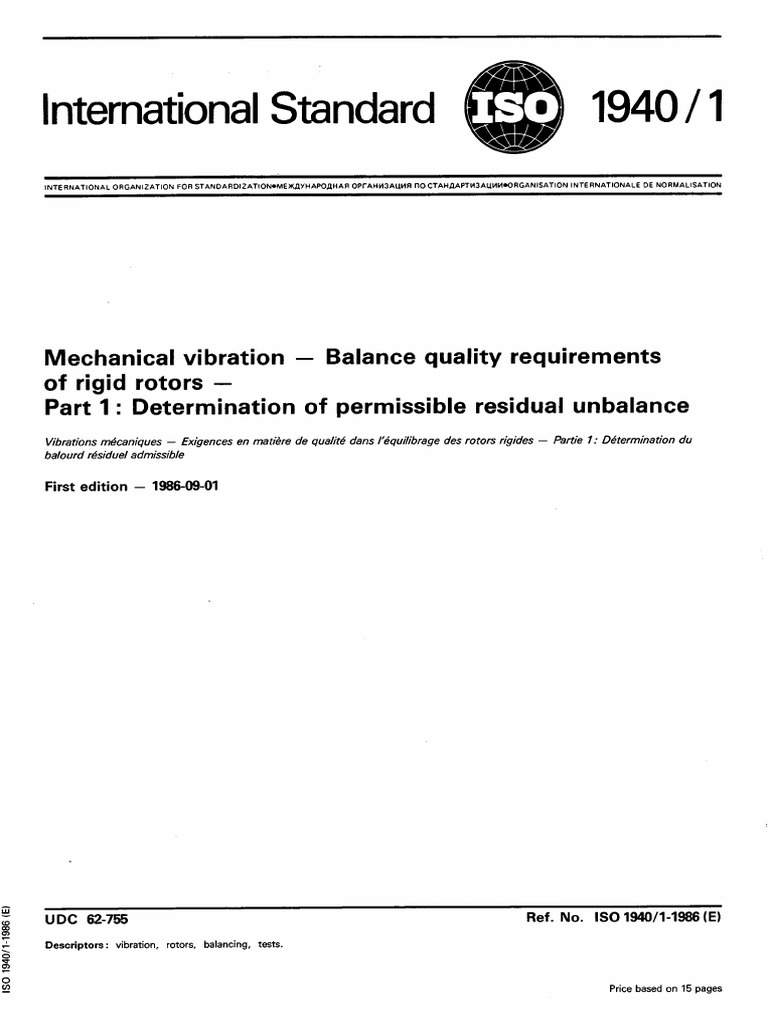 Iso 1940-1 | PDF