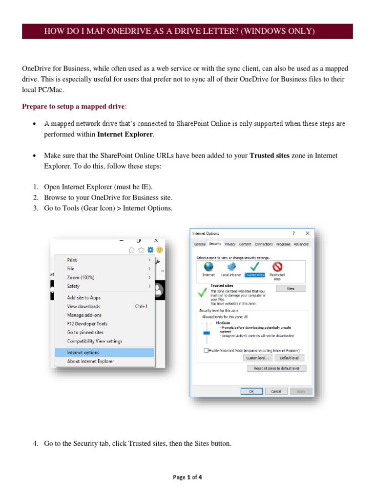 Map OneDrive as Drive Letter Guide | PDF | Microsoft Windows | Software