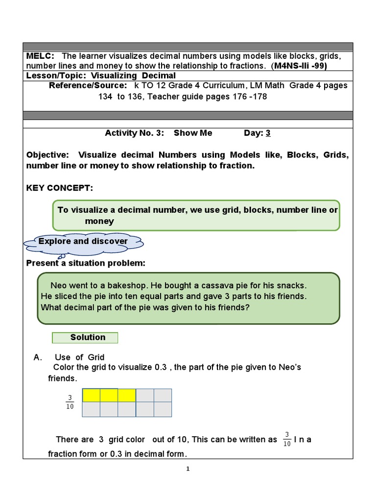 LAS Math 4 Week 6.2 Francisca R. Mompero | PDF | Numbers | Decimal