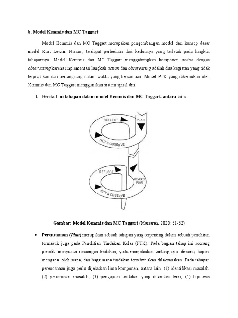 Model Kemmis Dan MC Taggart | PDF | Karier & Perkembangan | Seni