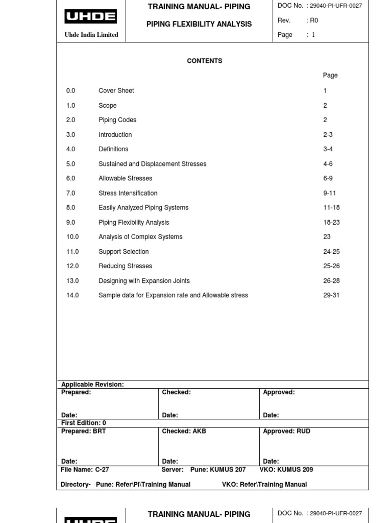 Piping Flexibility Analysis Guide | PDF | Deformation (Engineering ...
