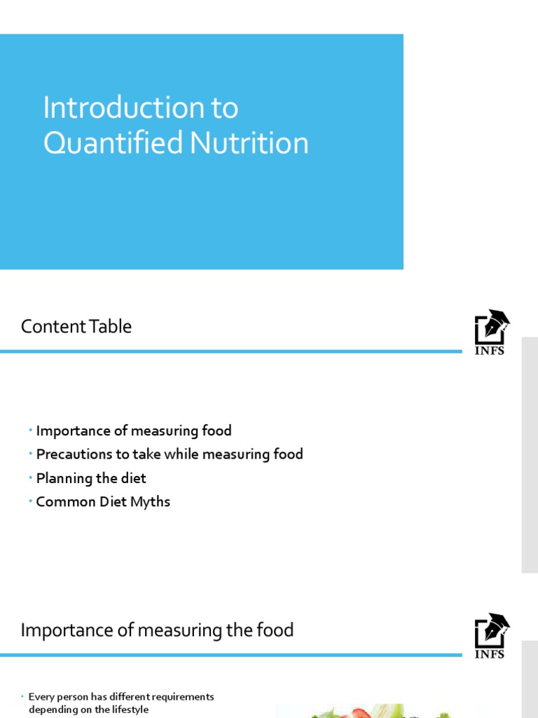 N101 7 Introduction To Quantified Nutrition | PDF | Calorie | Energy ...