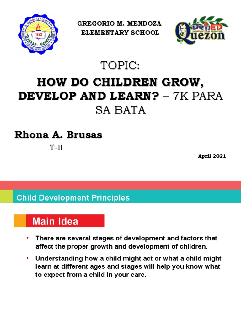 How Do Children Grow Develop and Learn | PDF | Child Development ...