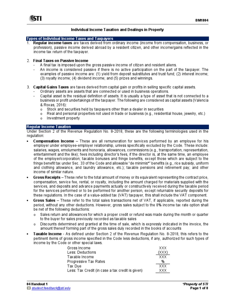 Taxation 4 | PDF | Income Tax In The United States | Taxes