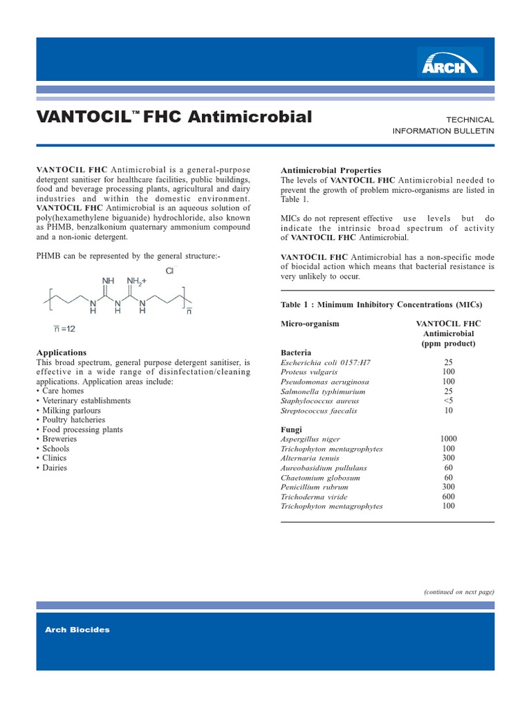 2-00308-R2 Vantocil FHC Antimicrobial - TIB | PDF | Antimicrobial ...
