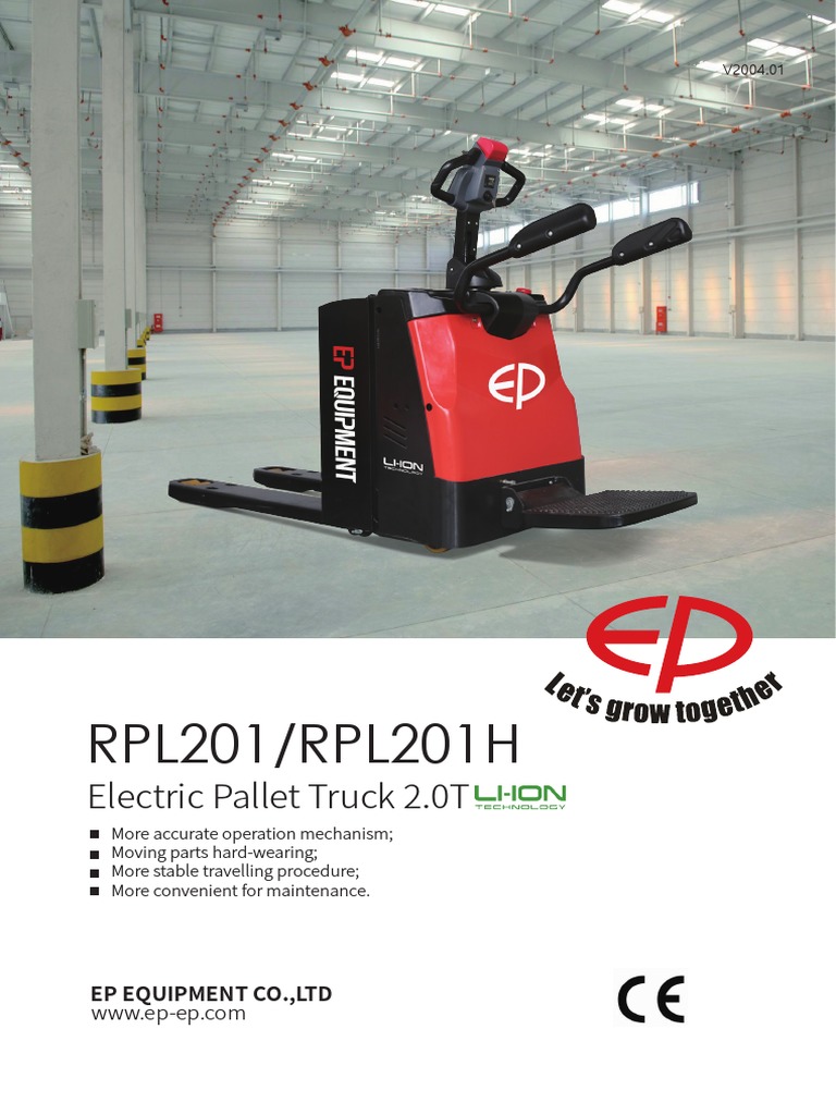 RPL201/RPL201H: Electric Pallet Truck 2.0T | PDF | Axle | Truck