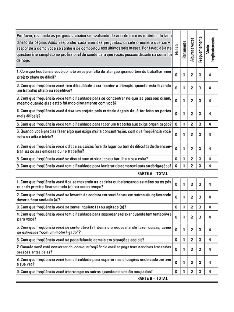 TESTE ASRS-18 Modelo | PDF