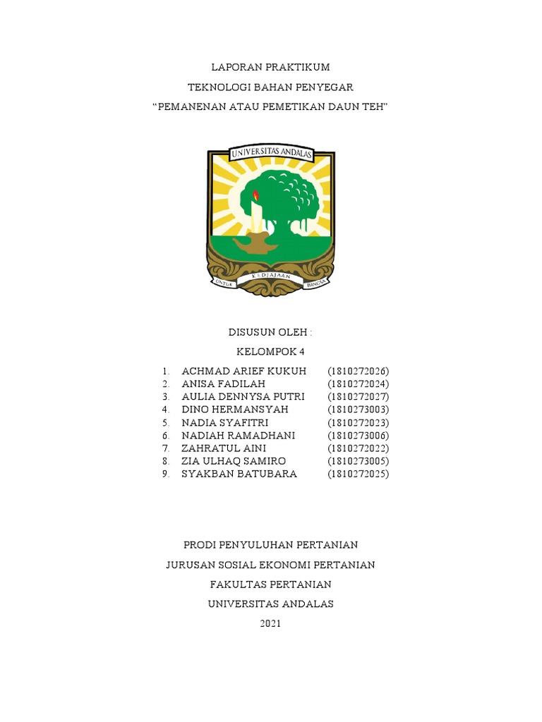 Laporan Pemetikan Daun Teh Kelompok 4 | PDF