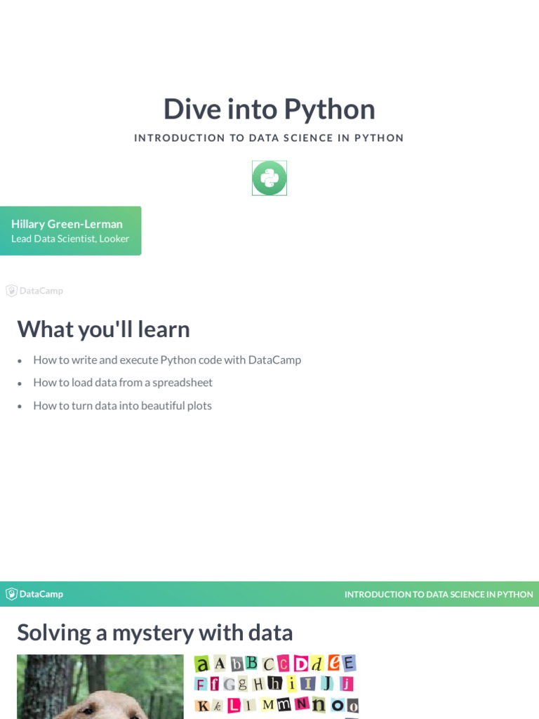 Dive Into Python: Hillary Green-Lerman | PDF | String (Computer Science) | Python (Programming ...