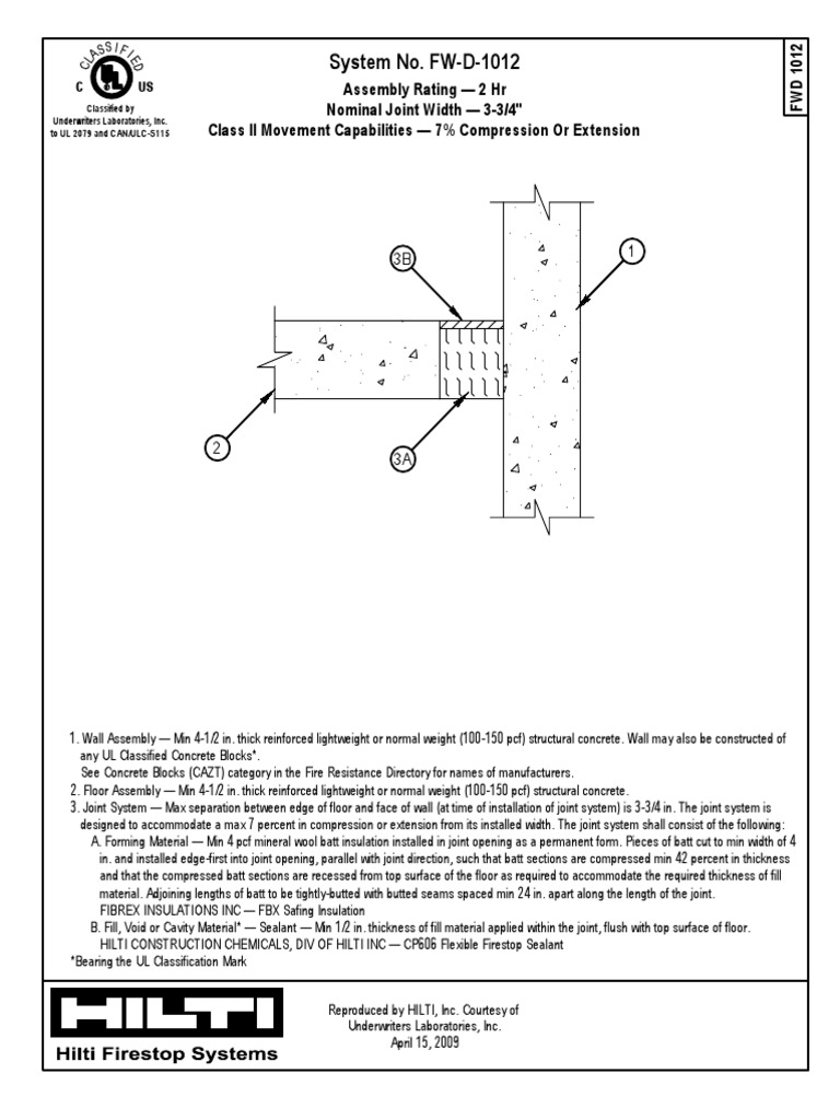 FWD 1012 Fire-Rated Joint System | PDF