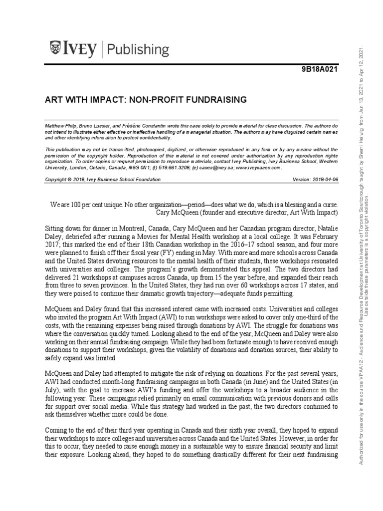 "Art With Impact Case Study 2021"的副本 | PDF | Mental Disorder | Social ...