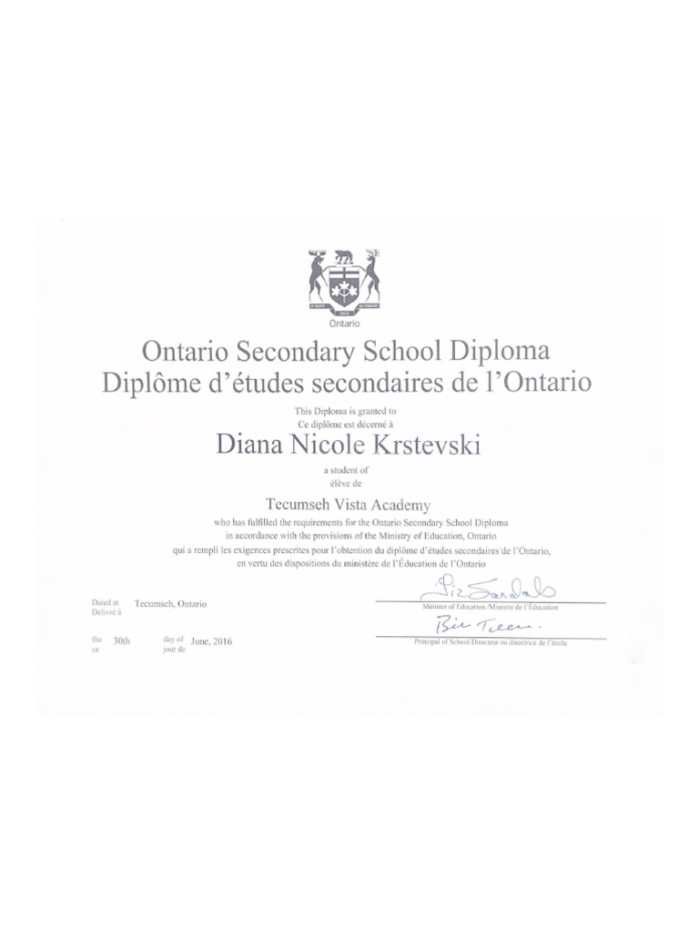 Ontario Secondary School Diploma | PDF