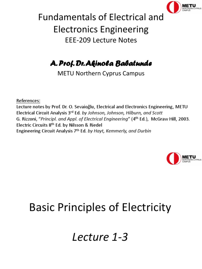 EEE Fundamentals Lecture Notes | PDF | Electrical Resistance And ...