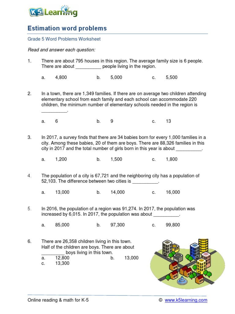Grade 5 Word Problems Estimating Rounding A | PDF | Wellness