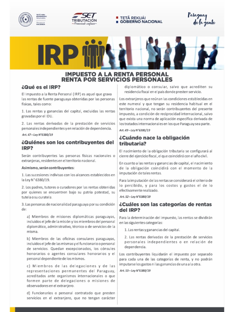 Cartilla Informativa Sobre El IRP - RSP | PDF