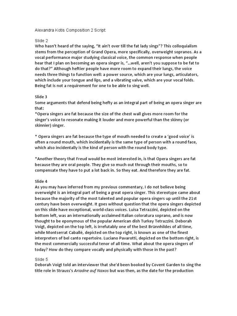 Opera and Body Image Myths | PDF | Singing | Human Voice