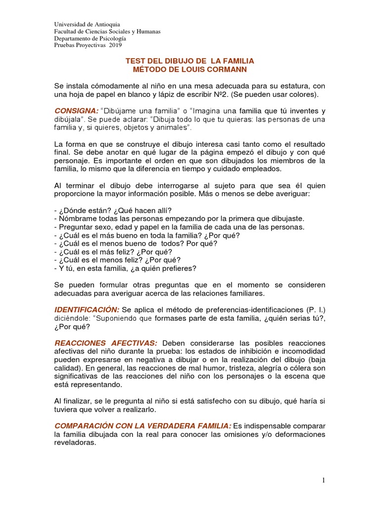 El Test de La Familia - Louis Corman | PDF | Complejo de Edipo ...