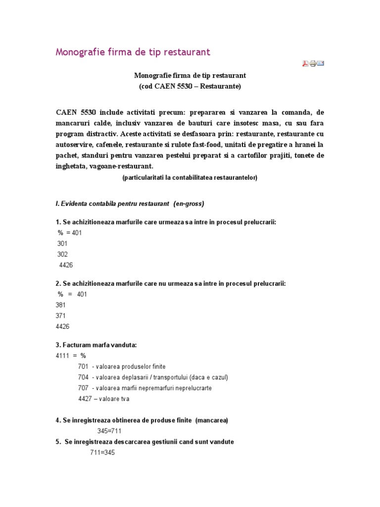 Monografie Firma de Tip Restaurant | PDF