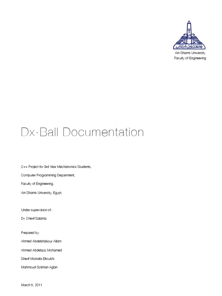 DX-Ball Game Documentation | PDF | Computer Programming | Areas Of Computer Science