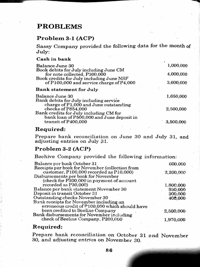 Inacc 1 Chap 3 Act PDF | PDF | Debits And Credits | Banks