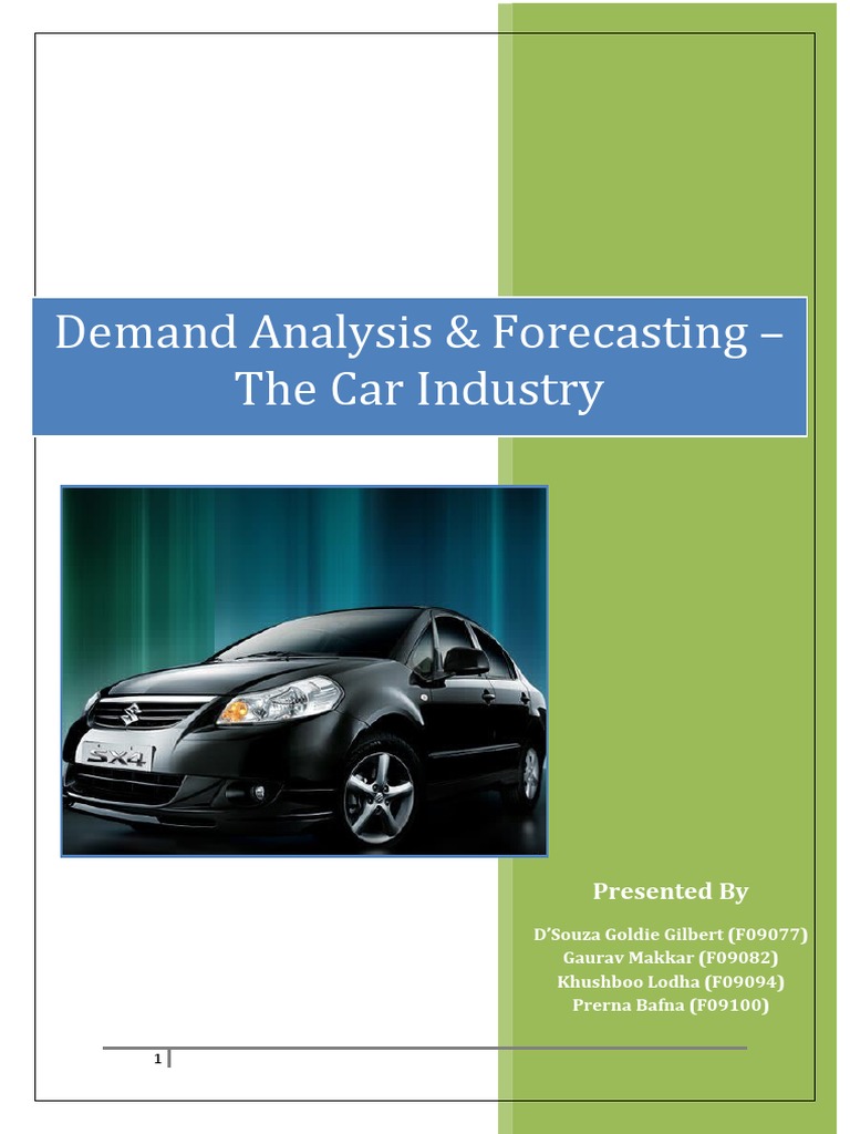 Demand Analysis & Forecasting - The Car Industry: Presented by | PDF ...