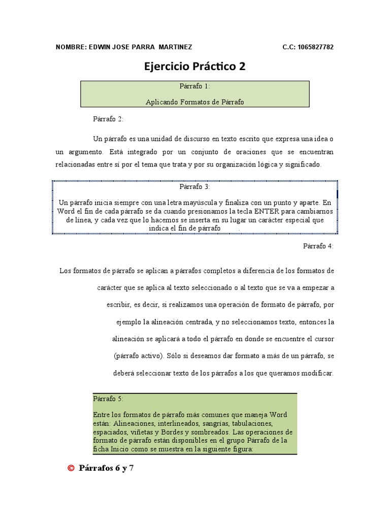 Ejercicio2 Sinformato | PDF | Párrafo | Informática y tecnología de la información