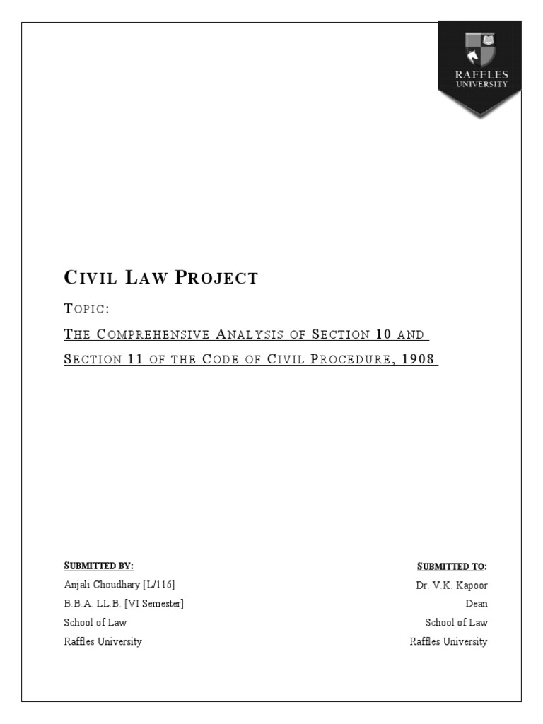 Civil Law Project | PDF | Res Judicata | Lawsuit