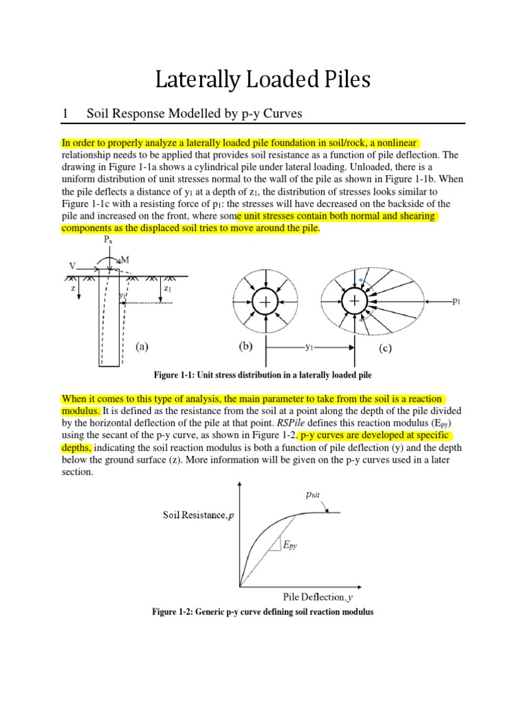 p-y Curves for Laterally Loaded Piles | PDF | Soil Mechanics | Bending
