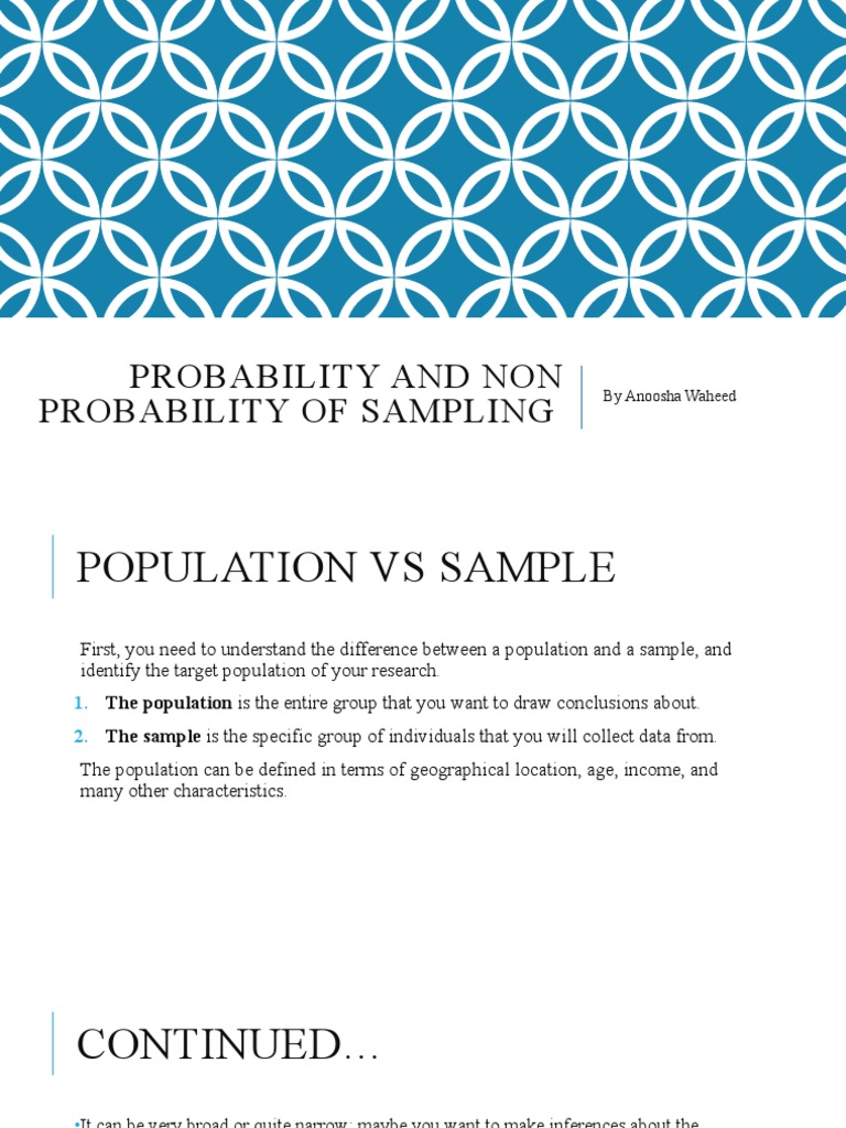 Probability vs Non-Probability Sampling | PDF | Sampling (Statistics ...