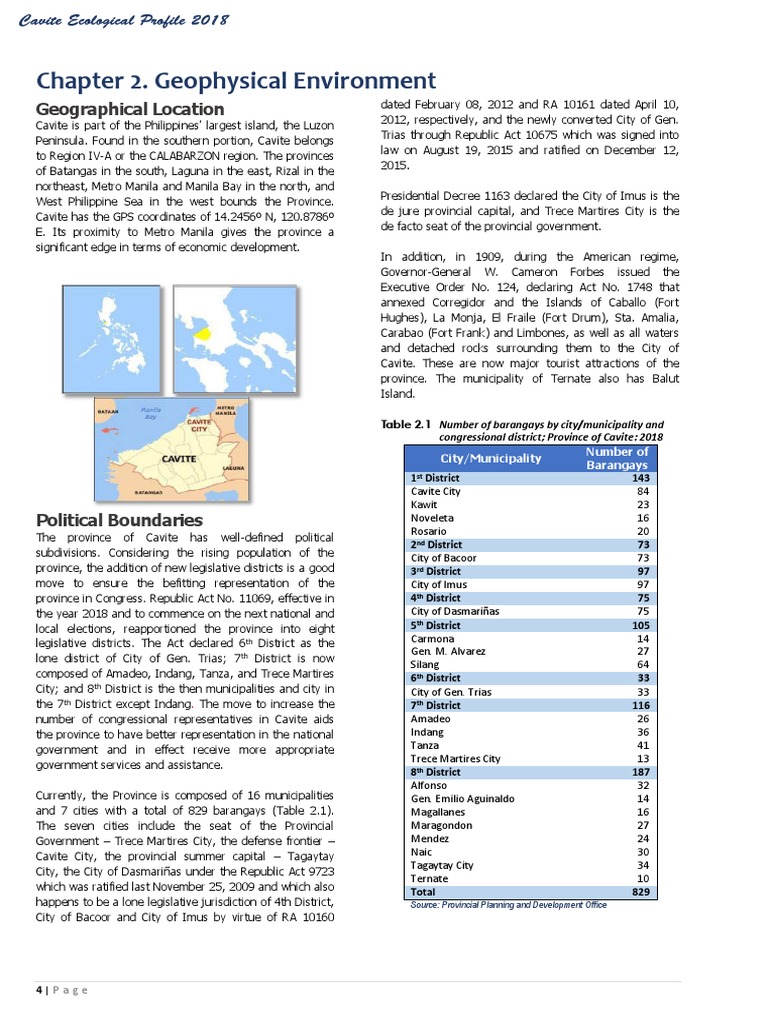 Cep2018-C2 Cavite Ecological Profile 2018 | PDF | Landscape | Geomorphology