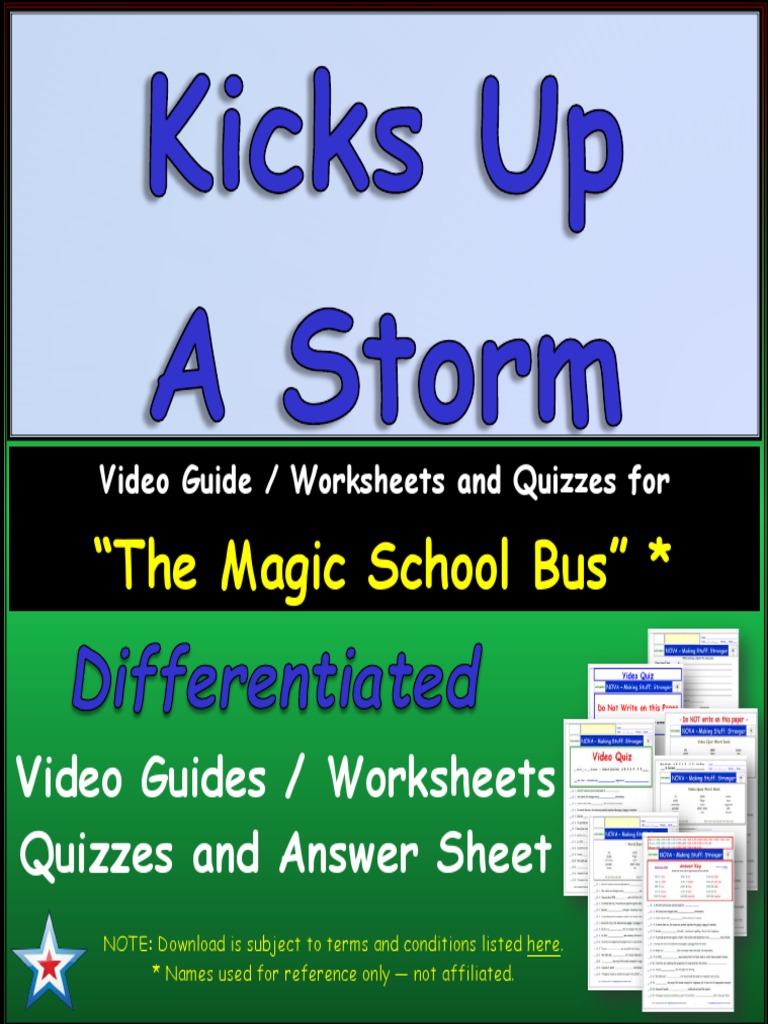 "The Magic School Bus" : Video Guides / Worksheets Quizzes and Answer ...