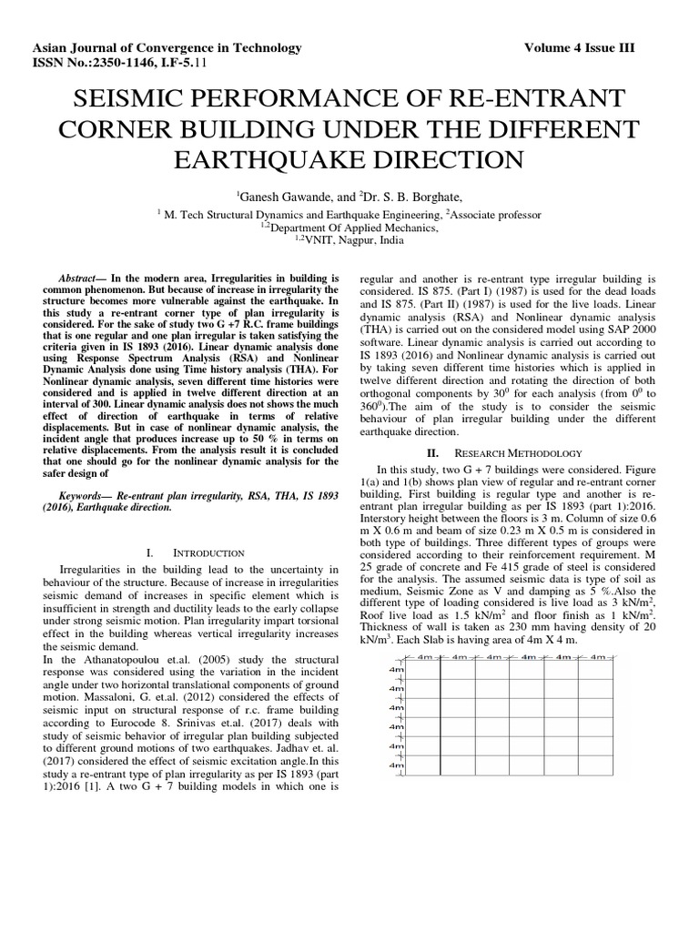 Seismic Performance of Re-Entrant Corner Building Under The Different ...