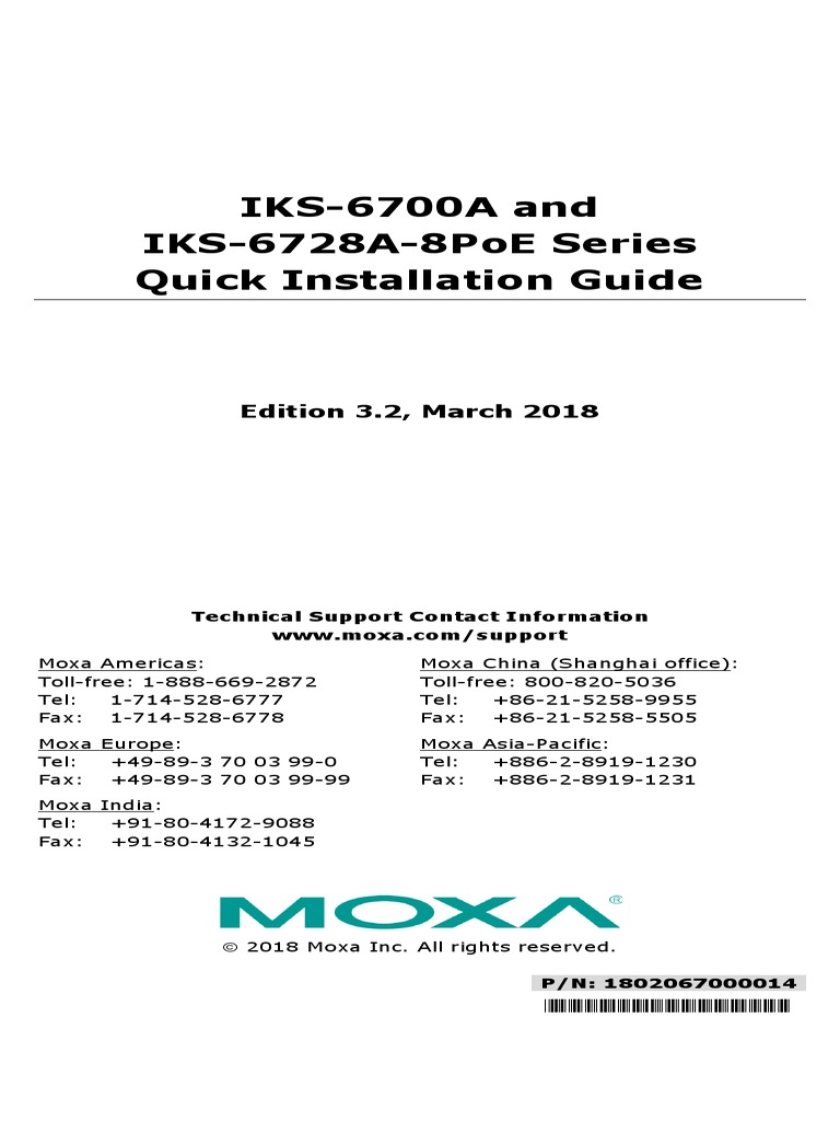 Moxa Iks 6728a Series Qig v3.2 | PDF | Power Supply | Usb
